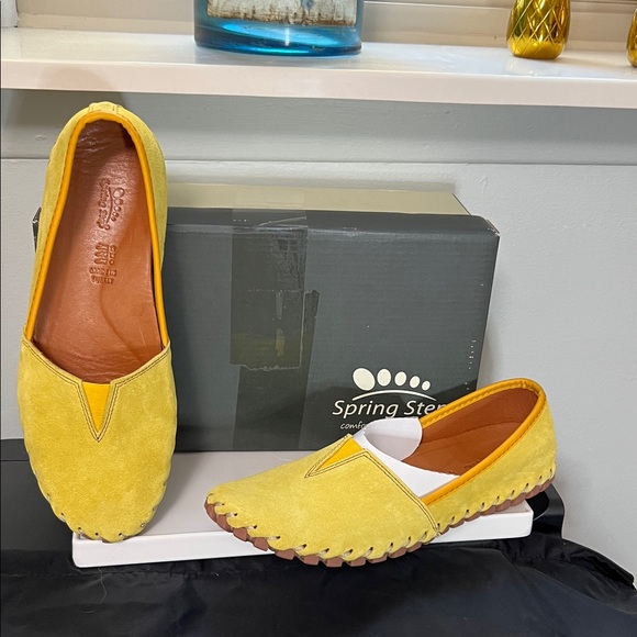 Spring Step | Shoes | Spring Step Yellow Suede Flats | Poshmark